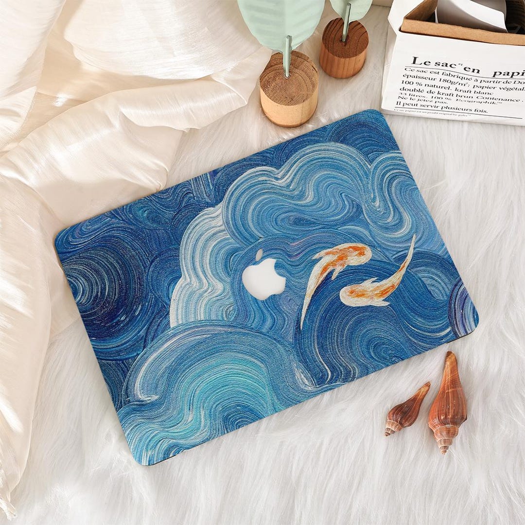 Waves and Fish MacBook Hard Case MacBook Pro 13 14 16 Case MacBook Air ...