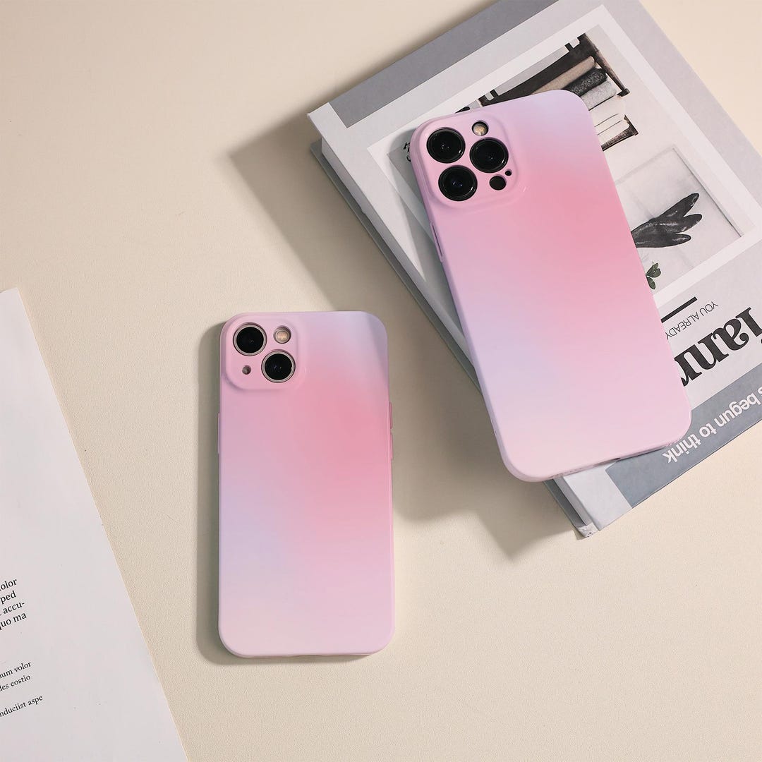Pink Gradient iPhone Case, Lens All Inclusive Phone Case for iPhone 14 ...