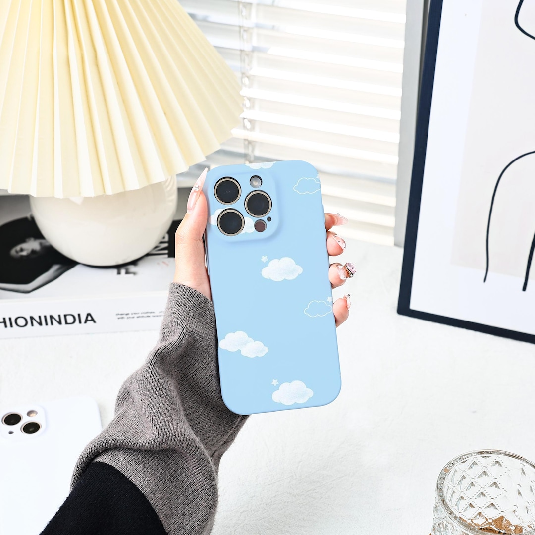 Blue Sky and White Clouds iPhone Case, Lens All Inclusive Matte Phone Case for iPhone 16 Pro Max ...