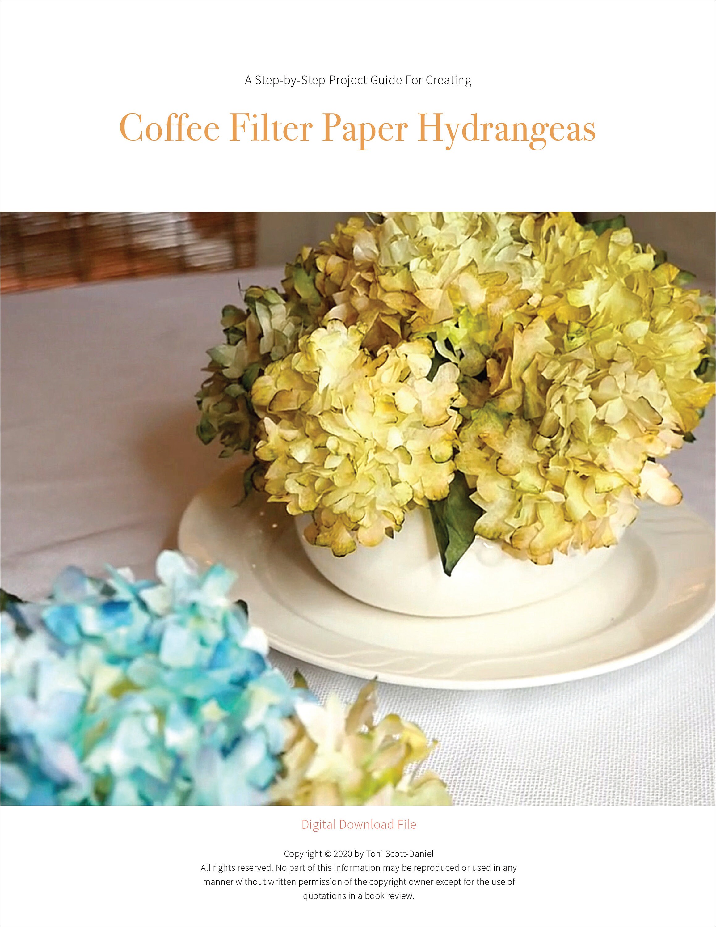 Hydrangea - Project Guide Template for Making Coffee Filter Flowers - Etsy