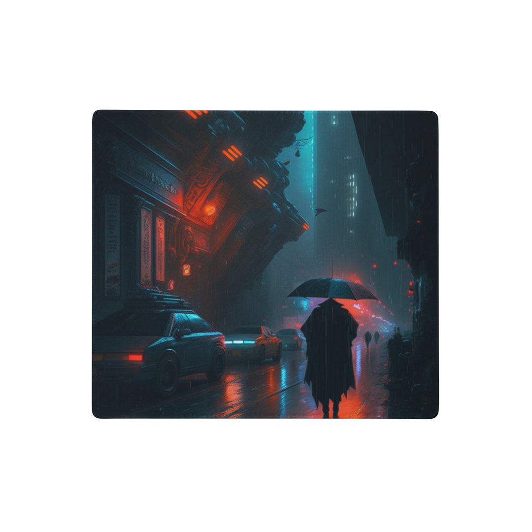 Sci Fi Synthwave Cyberpunk Gaming Mousepad | 18 X 16 Gamer Mouse Pad ...