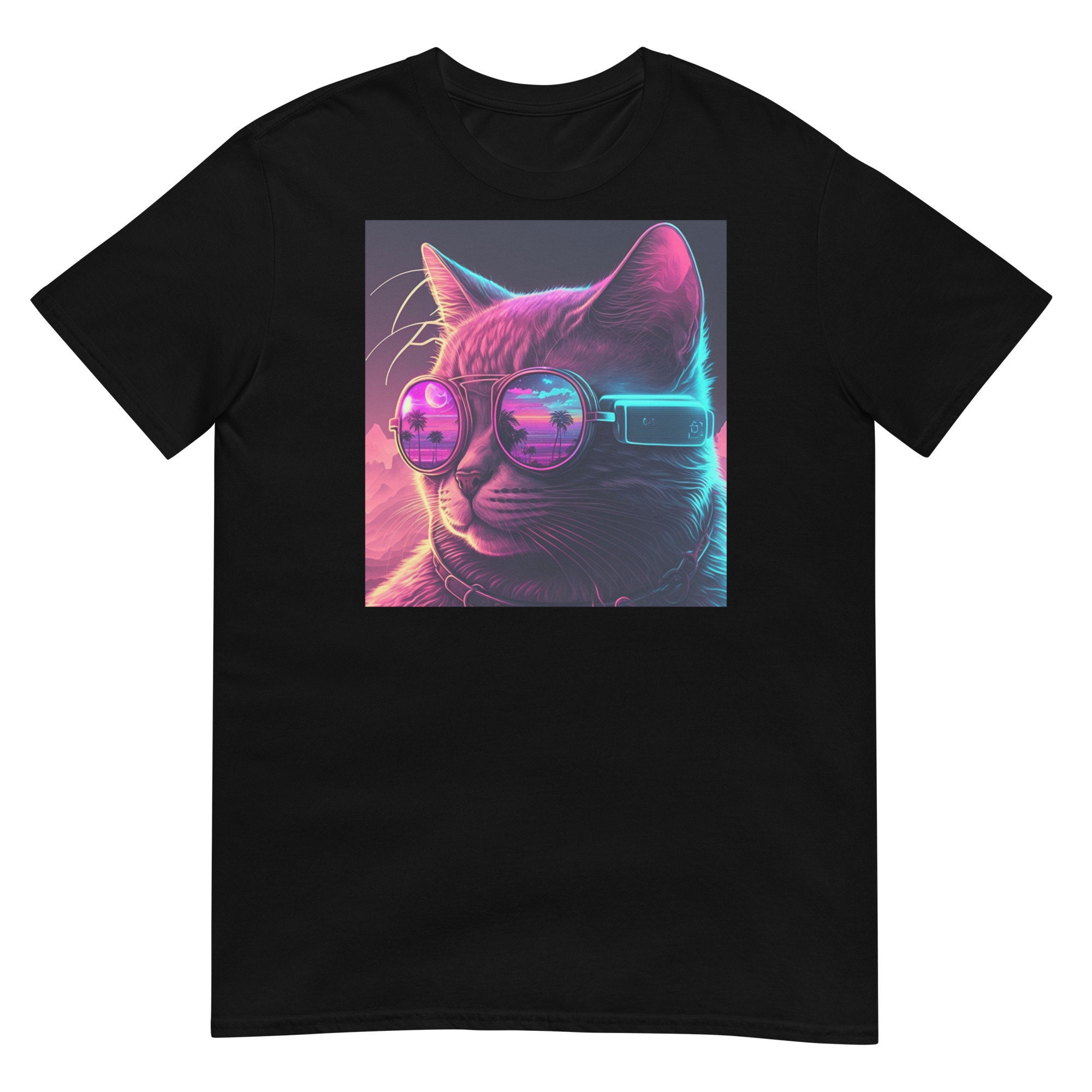 Awesome Cyberpunk Synthwave Cat Shirt Neon Kitty Vaporwave - Etsy