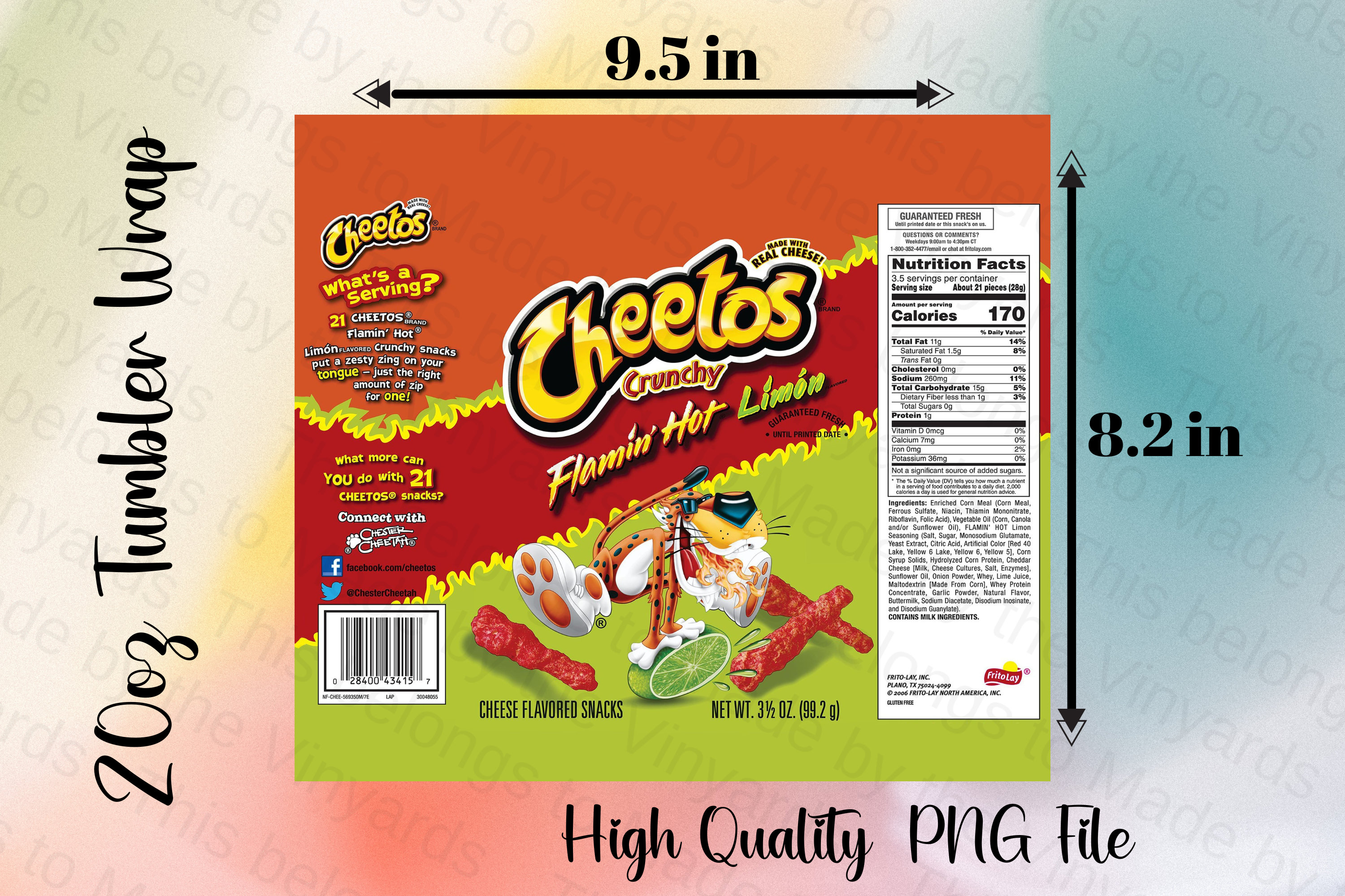 3 Designs Cheetos Crunchy Chips 20 Oz Tumbler Wrap Skinny Tumbler Wrap ...