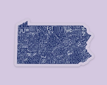 Pennsylvania State Sticker - Etsy