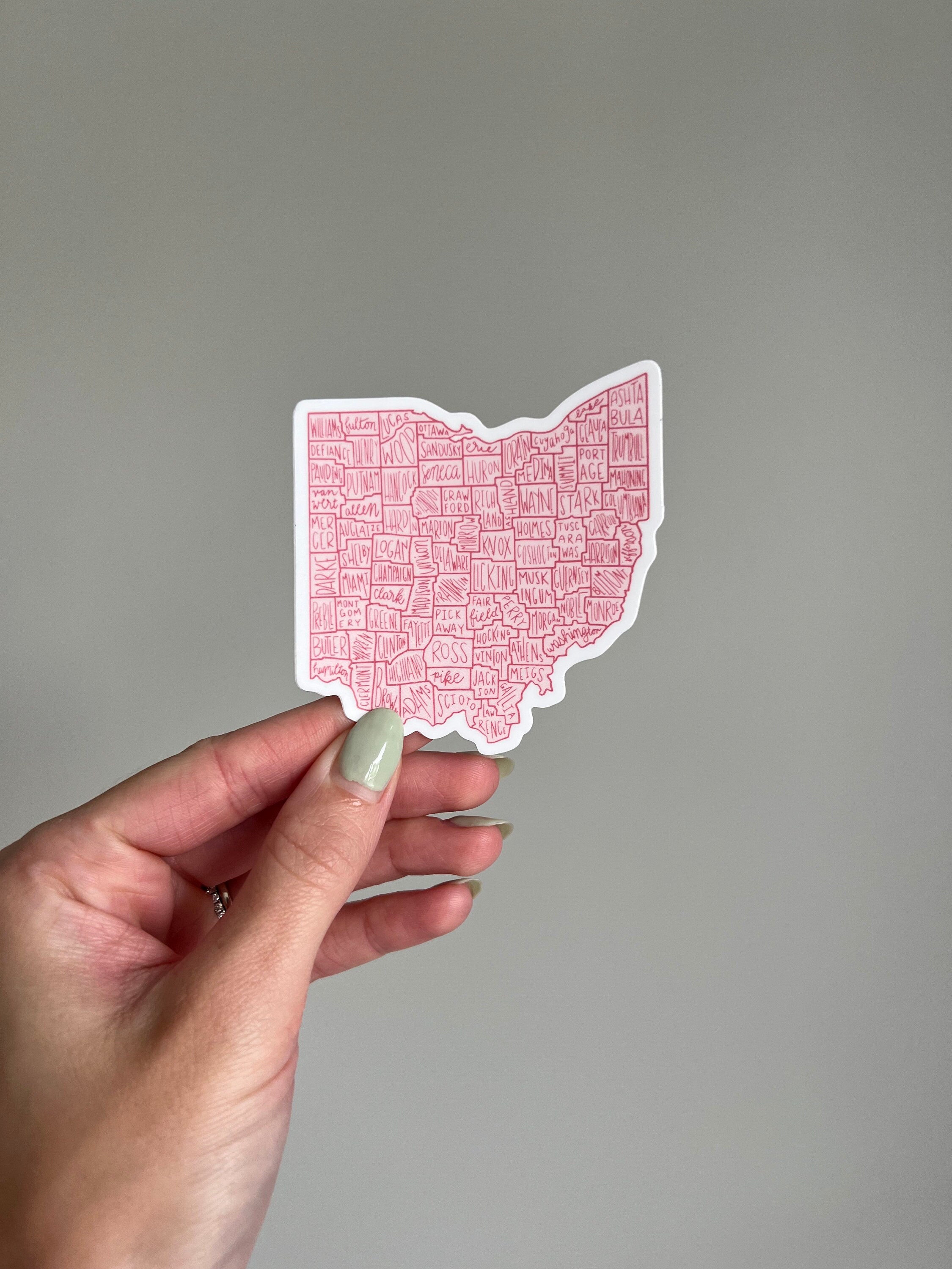 Ohio Sticker, Ohio Map Counties Sticker, Decal Ohio, Recent Ohio Move ...