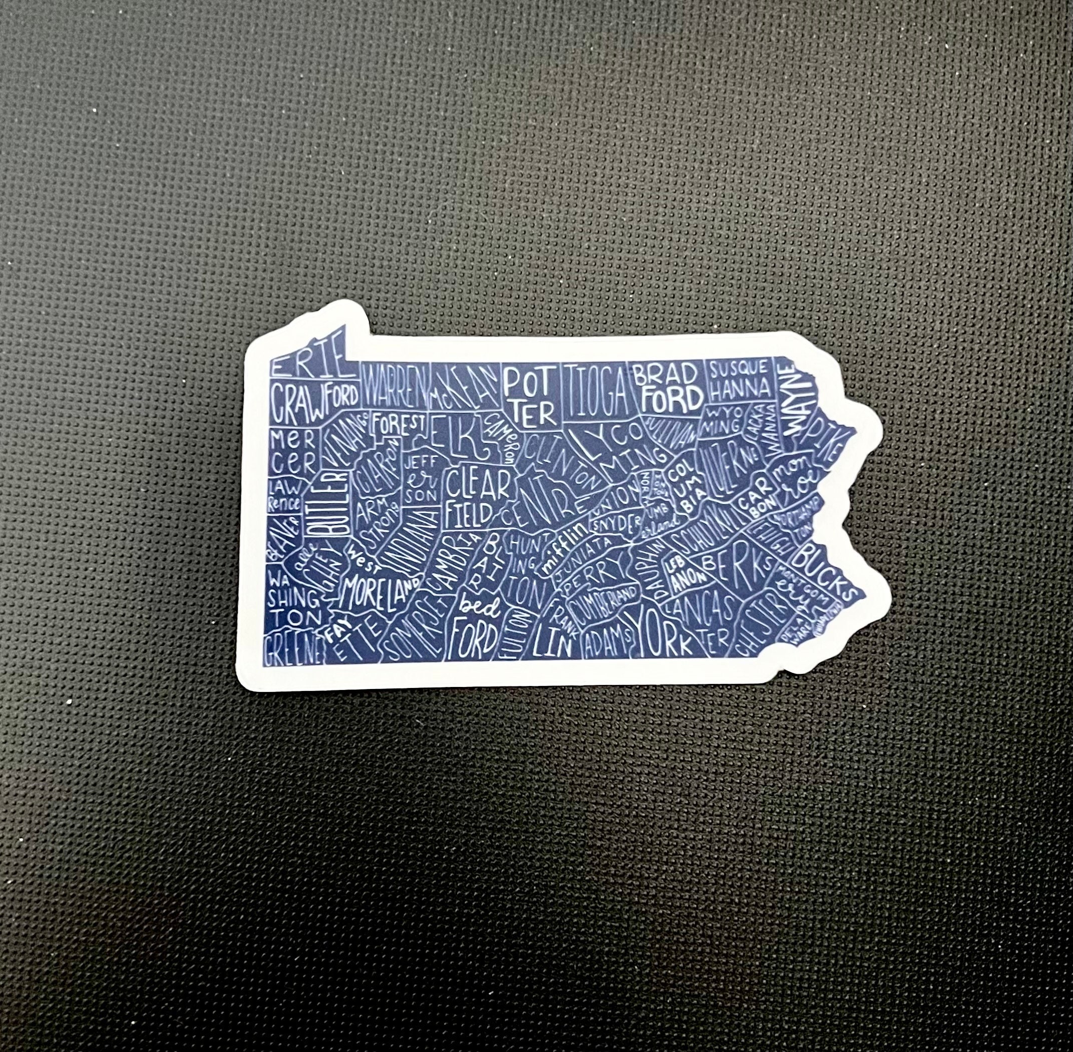 Pennsylvania Sticker Map With Pennsylvania Counties Sticker - Etsy