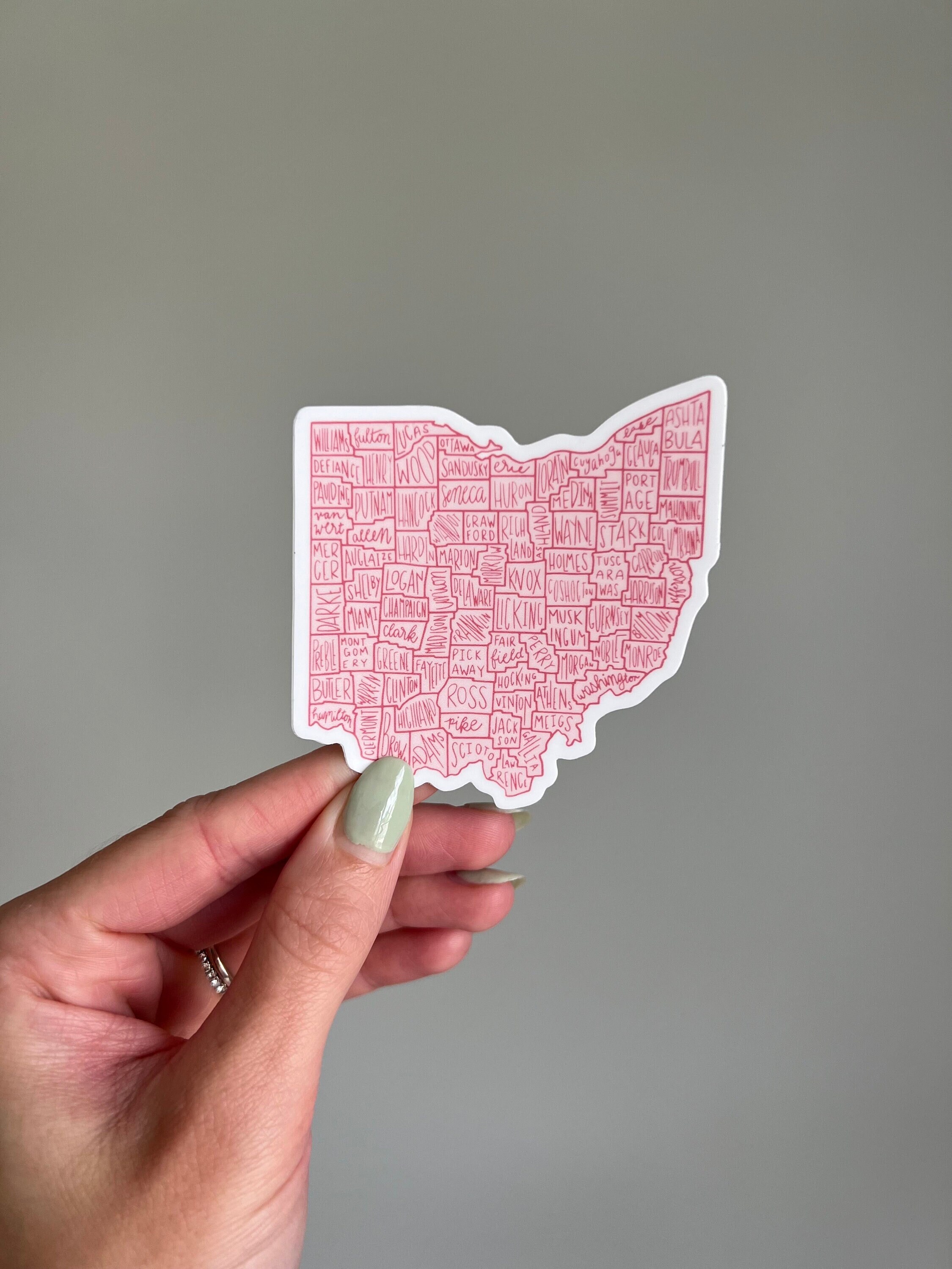 Ohio Sticker, Ohio Map Counties Sticker, Decal Ohio, Recent Ohio Move ...