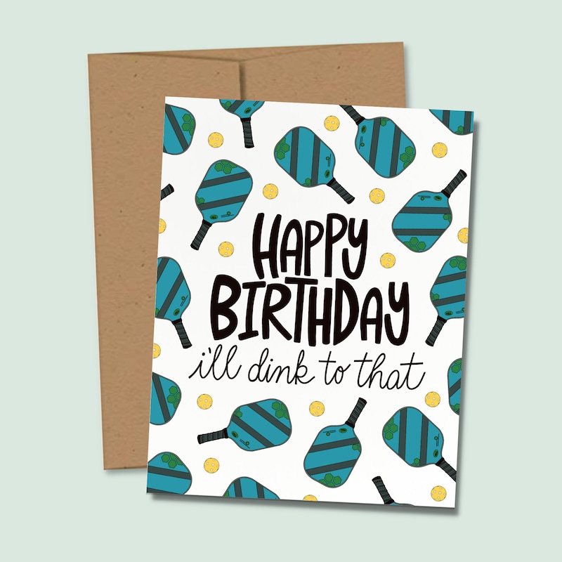 Pickleball Birthday Card - Etsy