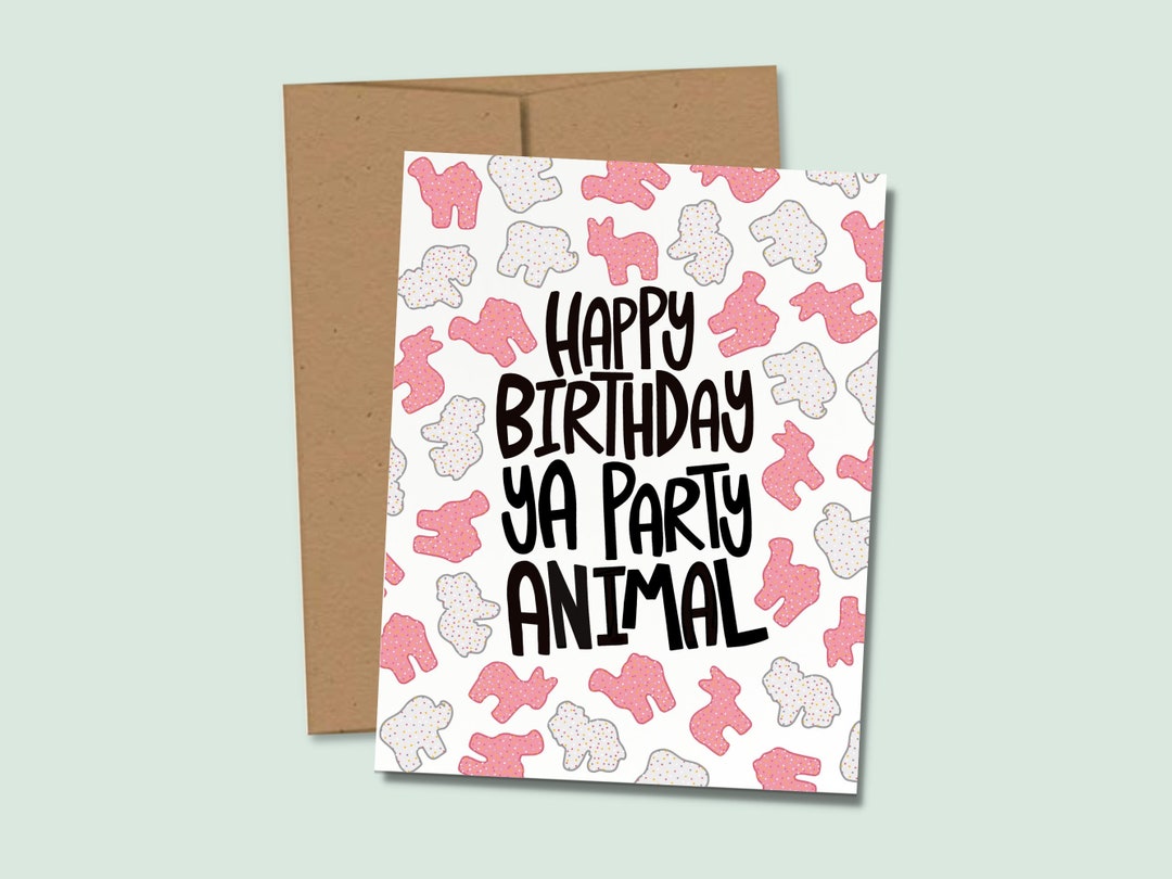 Party Animal Birthday Card, Birthday Card for Life of the Party, Animal ...