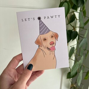 Yellow Labrador Birthday Card, Happy Birthday Card for Yellow Labrador ...