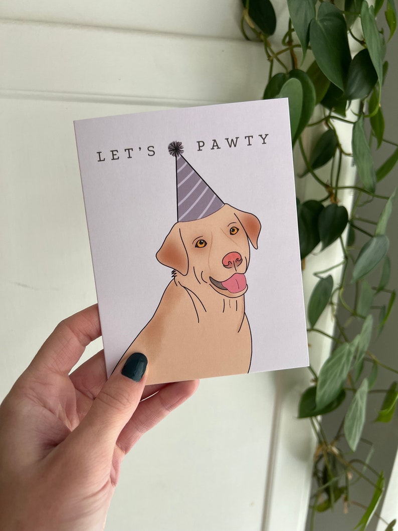 Yellow Labrador Birthday Card, Happy Birthday Card for Yellow Labrador ...