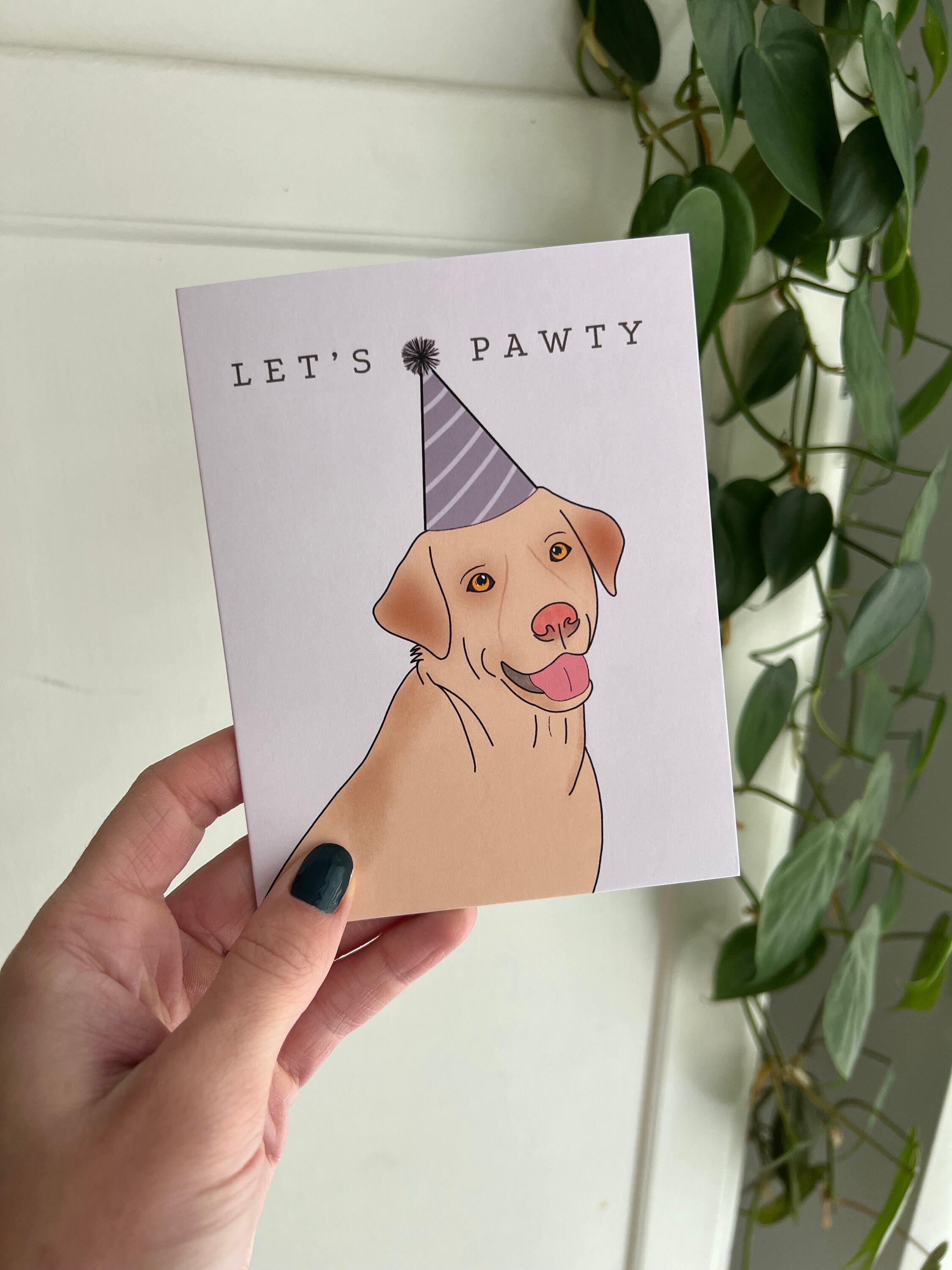 Yellow Labrador Birthday Card, Happy Birthday Card for Yellow Labrador ...