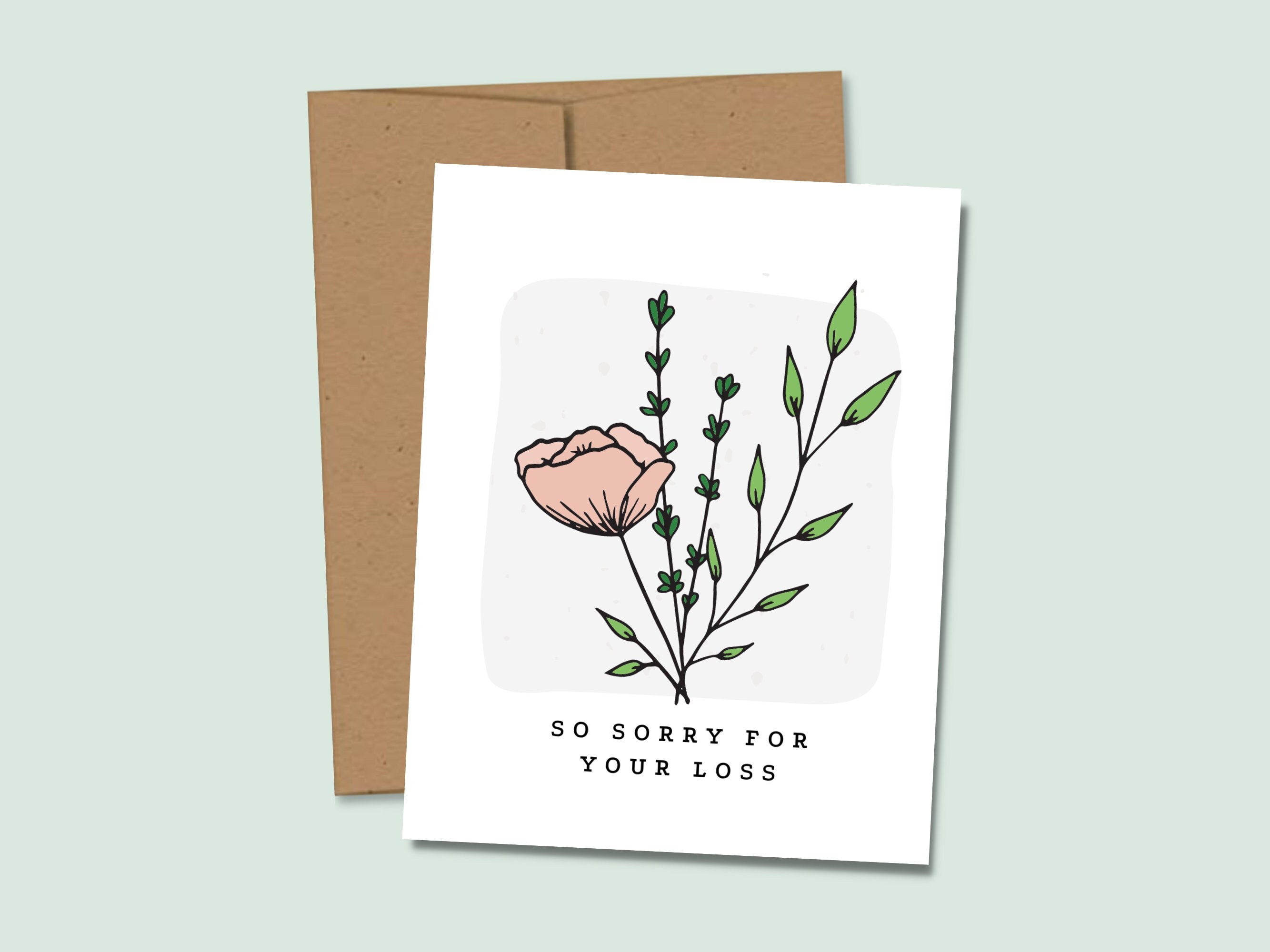 Sorry for Your Loss Card, Sympathy Card, Condolences Card, Bereavement ...