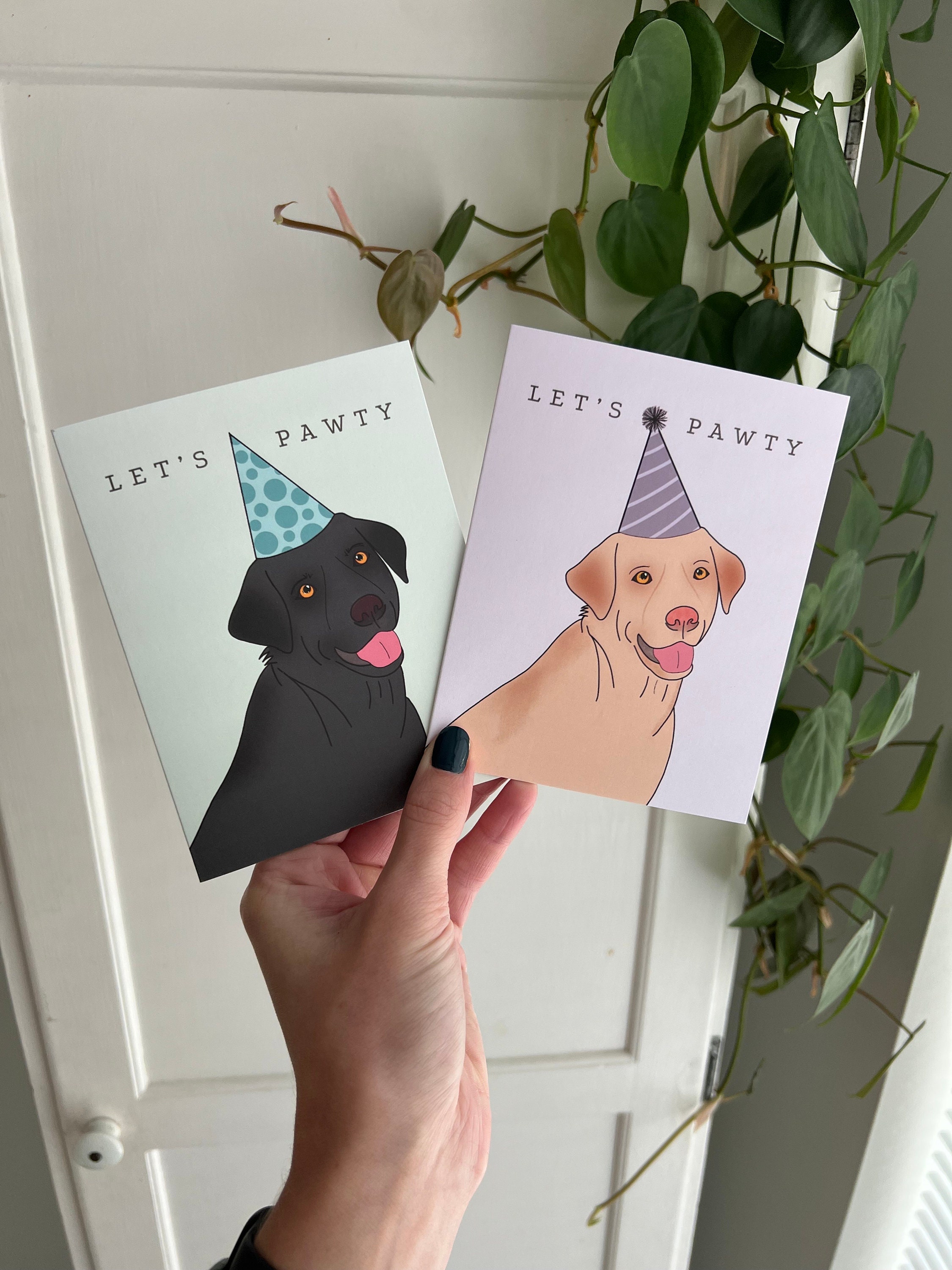 Yellow Labrador Birthday Card, Happy Birthday Card for Yellow Labrador ...