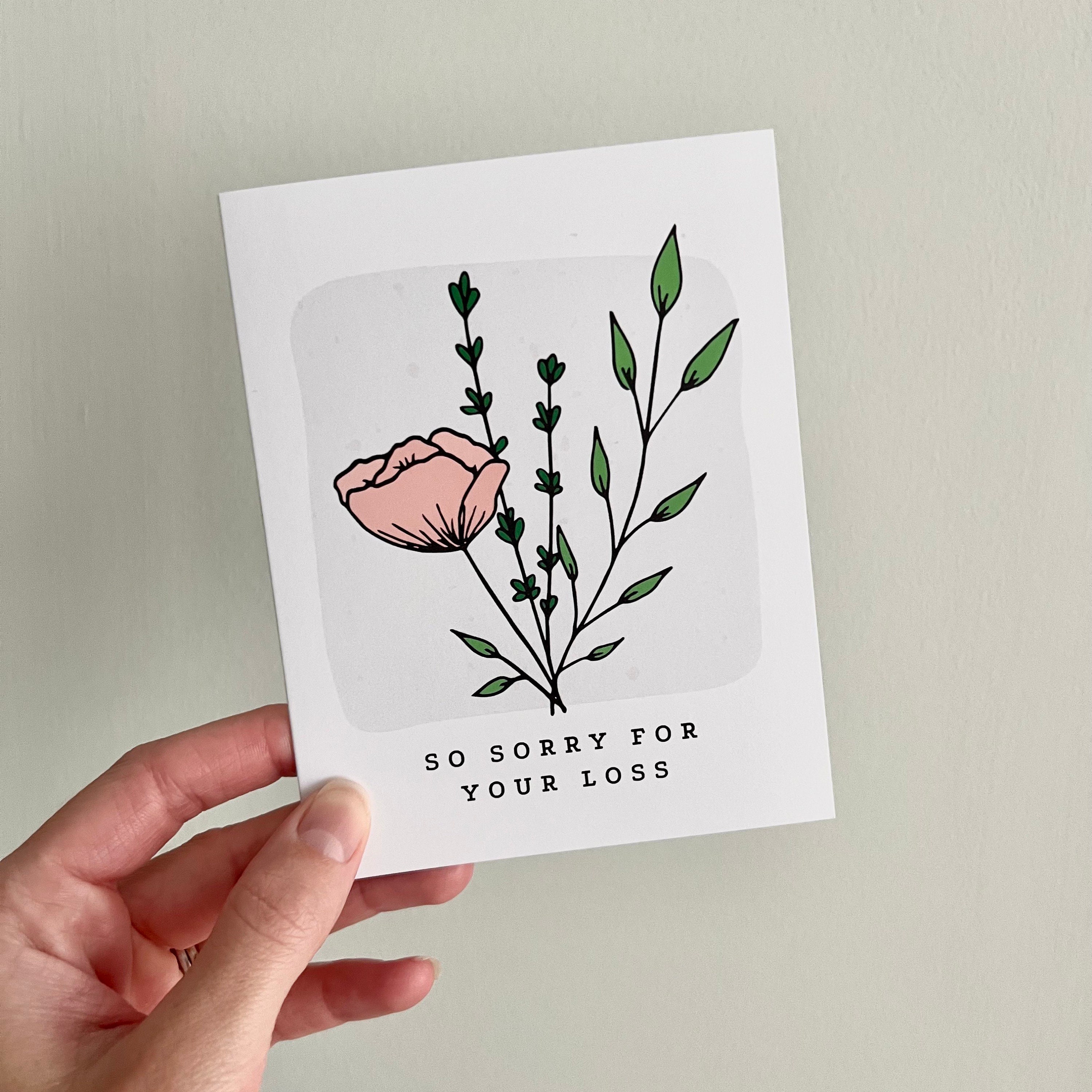 Sorry for Your Loss Card, Sympathy Card, Condolences Card, Bereavement Card, Floral Sympathy ...