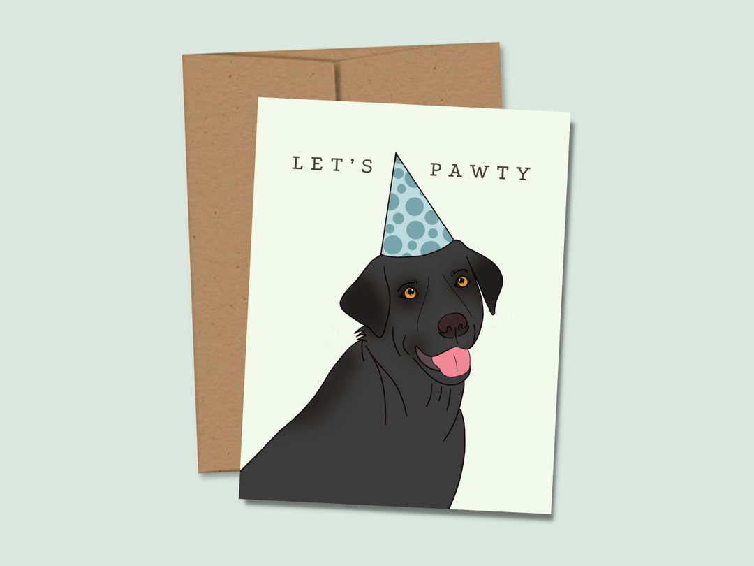 Black Labrador Birthday Card, Happy Birthday Card for Black Labrador ...