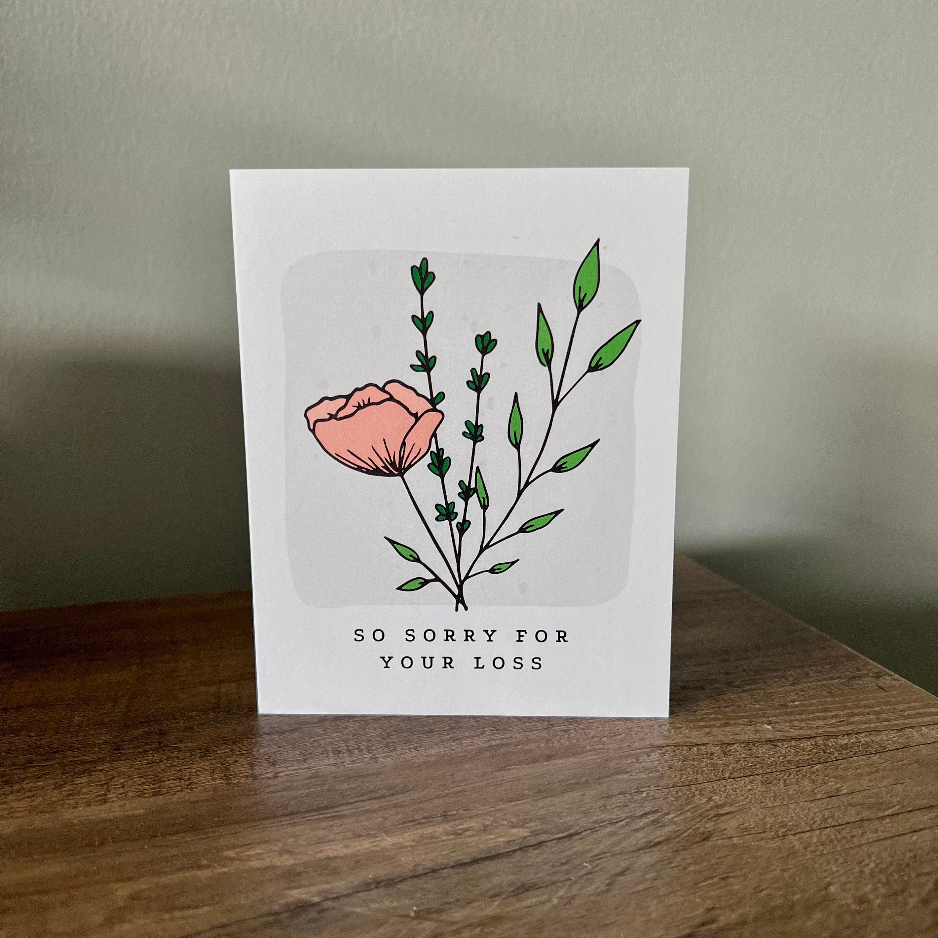 Sorry for Your Loss Card Sympathy Card Condolences Card - Etsy