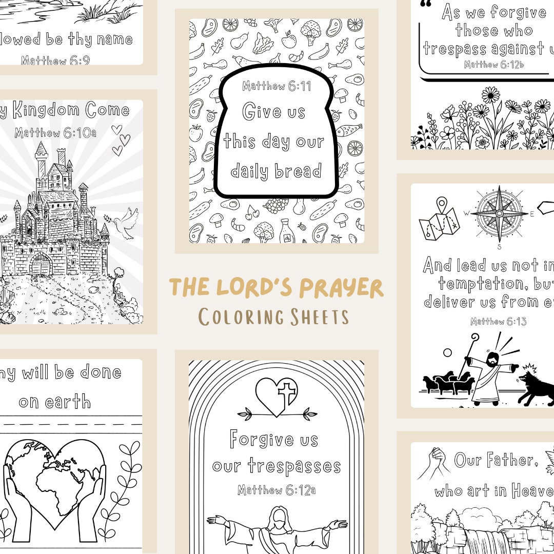 The Lord's Prayer Coloring Sheets - Etsy