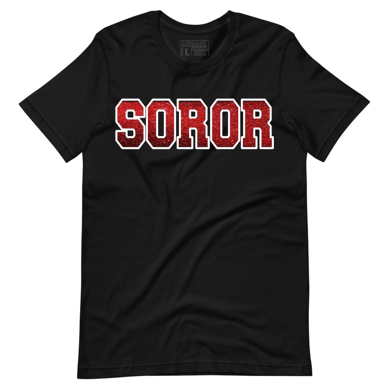 Glittered Red and White SOROR Tee - Choose Your T-shirt Colors (red ...