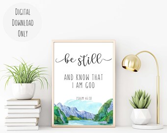 Be Still and Know That I Am God Psalm 46:10 Bible Verse - Etsy