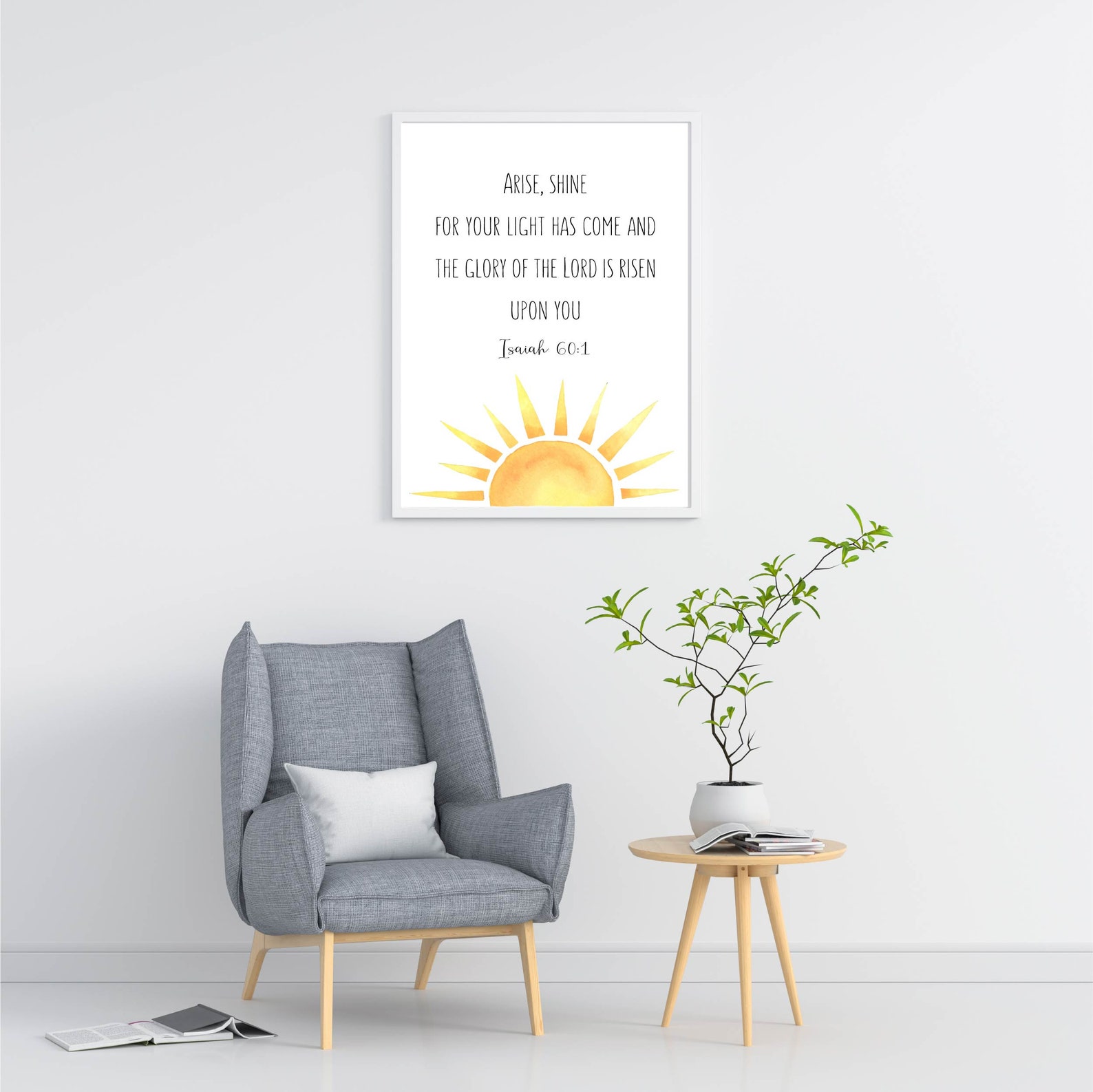 Bible Verse Wall Art/ Arise Shine for Your Light Has Come/ Isaiah 60:1 ...