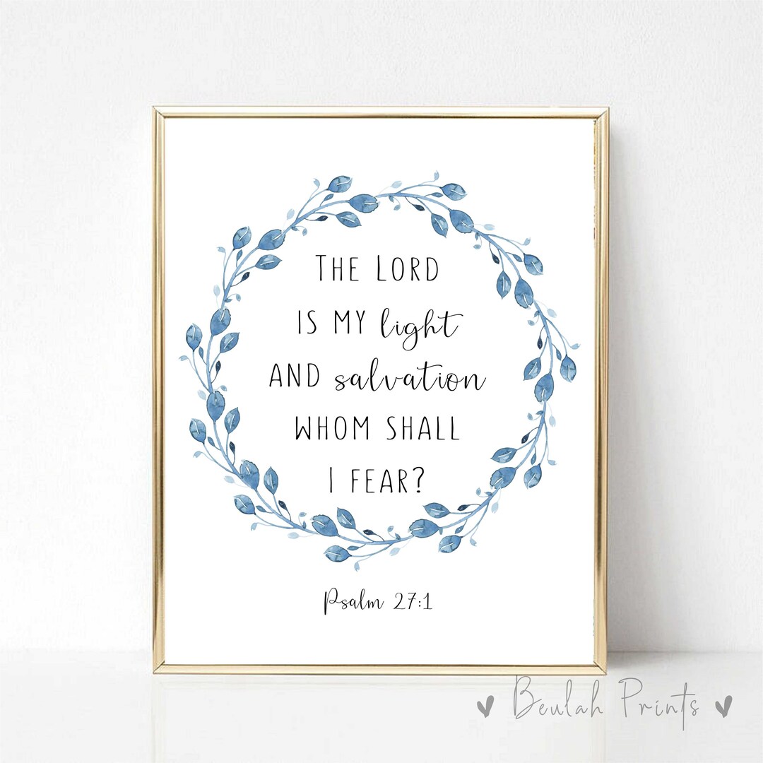 The Lord is My Light and Salvation, Psalm 27 Vs 1, Christian Wall Art ...