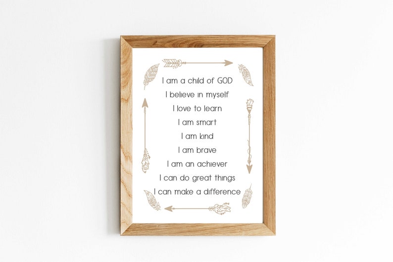I Am a Child of God/ Positive Affirmation for Kids/ Positive Quotes ...