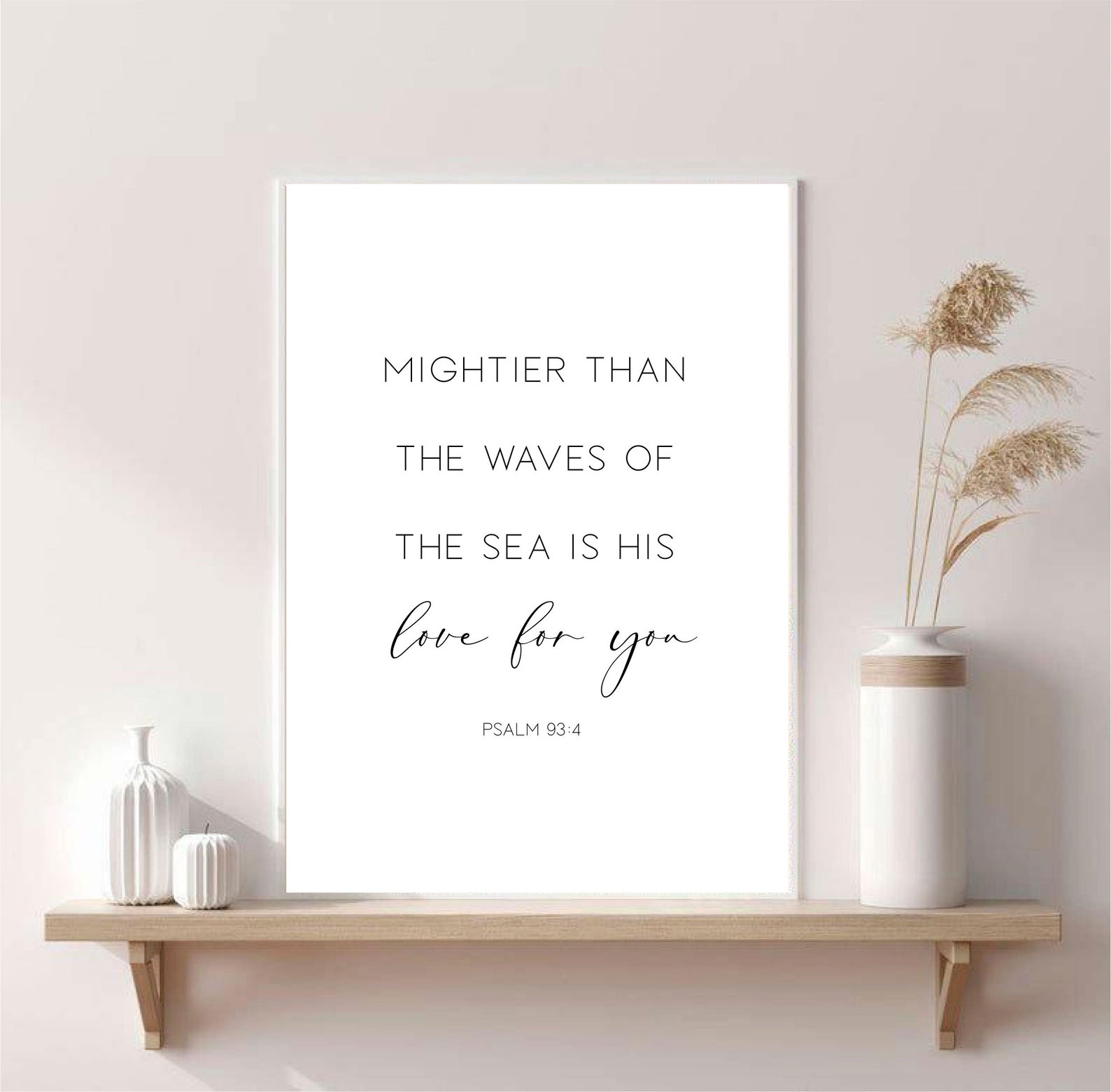 Mightier Than the Waves, 2 Piece Wall Art, Scripture Print Set ...