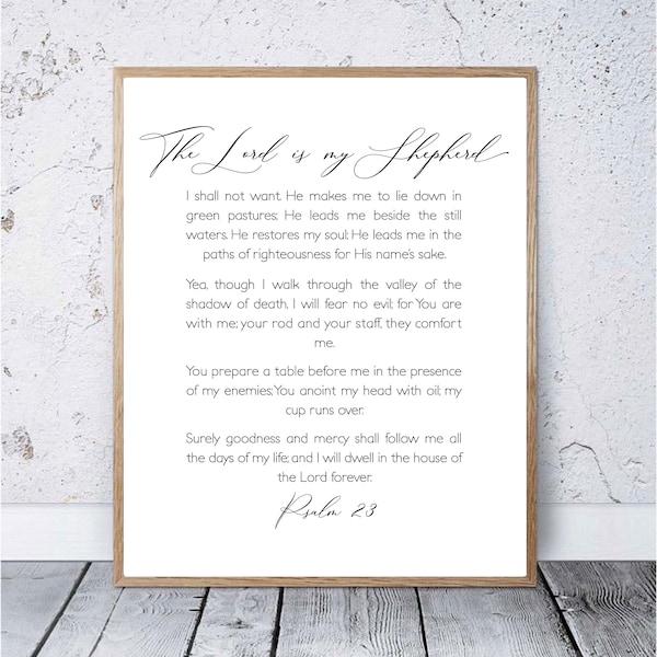 Psalm 23 Large Print - Etsy