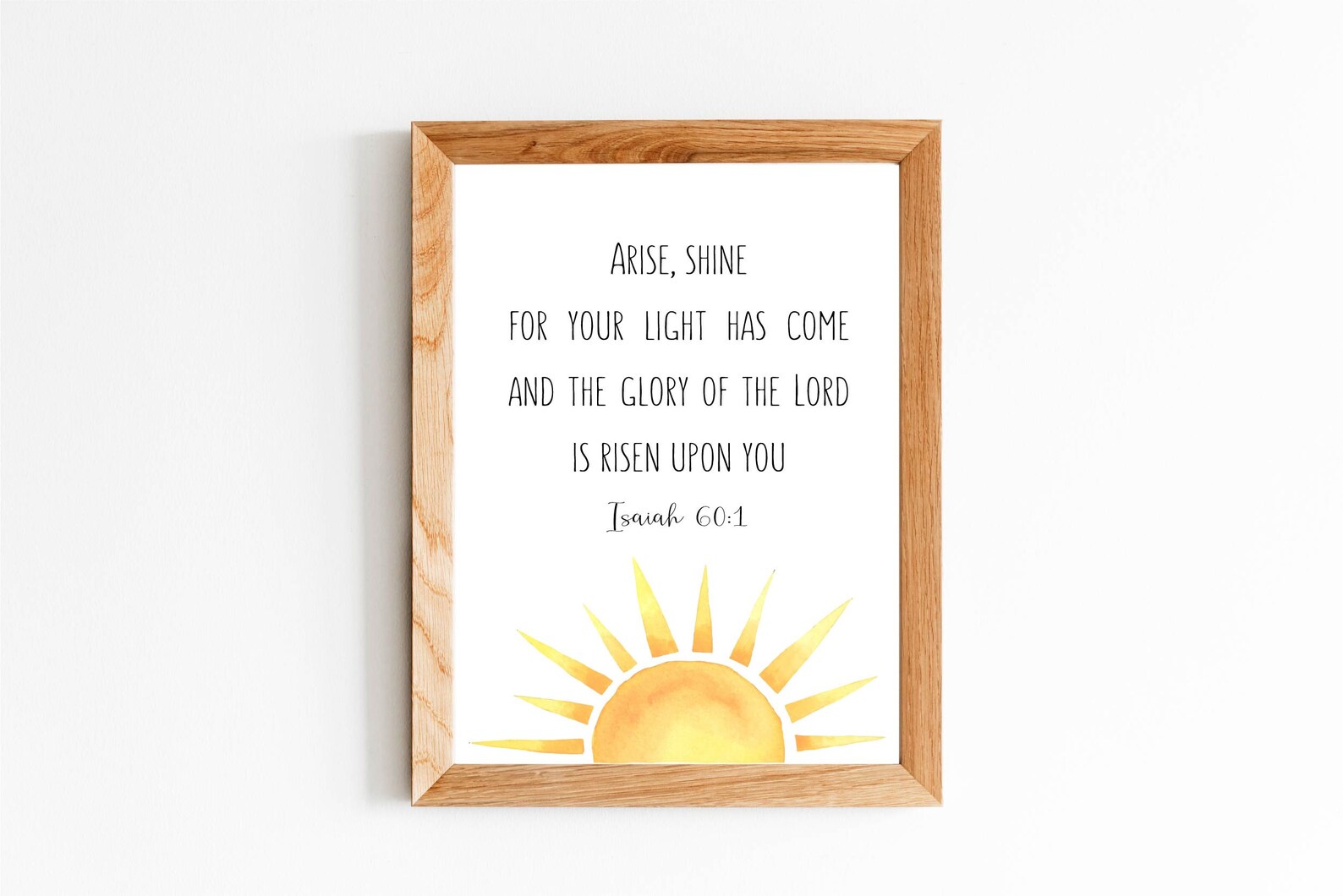Bible Verse Wall Art/ Arise Shine for Your Light Has Come/ Isaiah 60:1 ...
