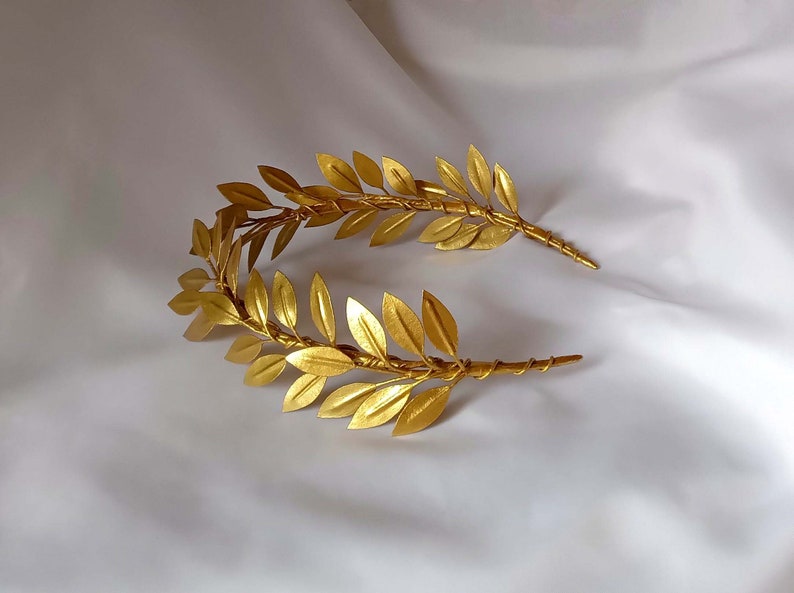 Greek Goddess Crown, Greek Wedding Tiara, Gold Leaves Tiara, Handmade ...
