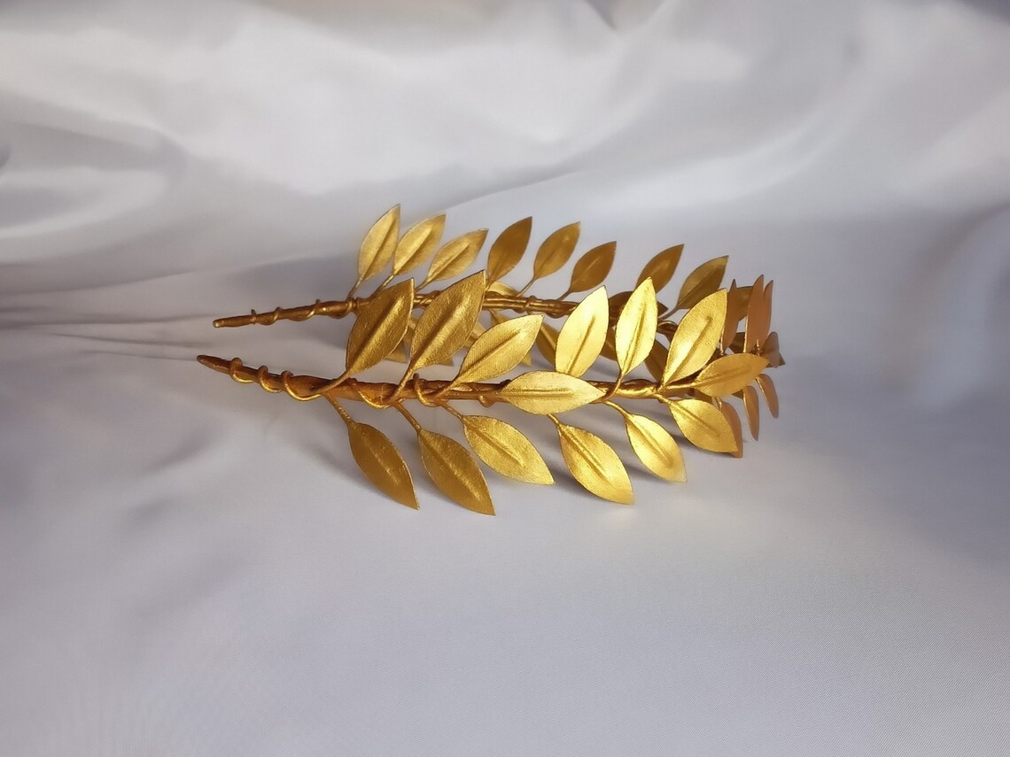 Greek Goddess Crown, Greek Wedding Tiara, Gold Leaves Tiara, Handmade ...
