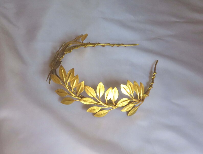 Greek Goddess Crown, Greek Wedding Tiara, Gold Leaves Tiara, Handmade ...