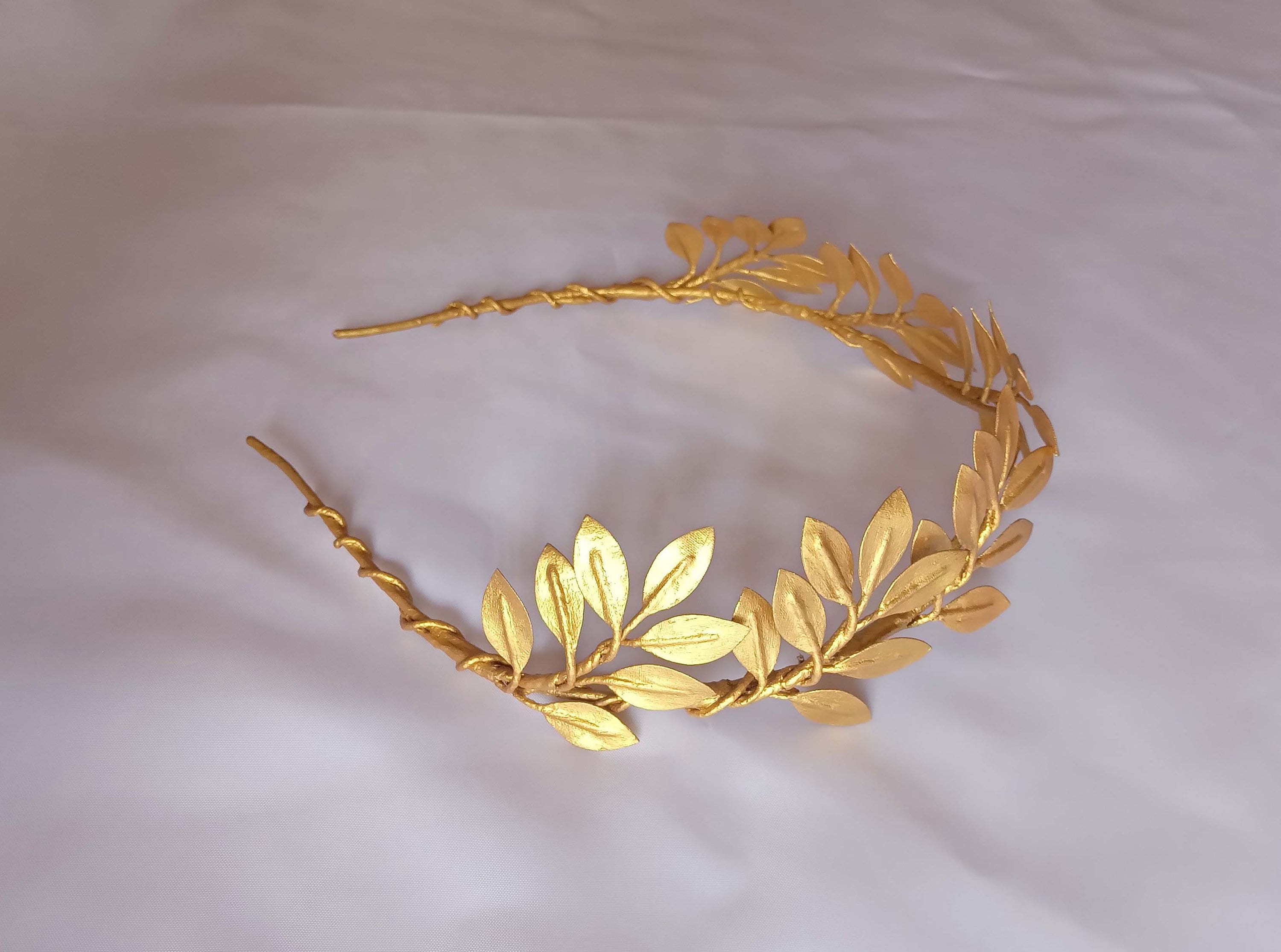 Greek Goddess Crown, Greek Wedding Tiara, Gold Leaves Tiara, Handmade ...