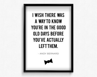 The Office TV Show, Andy Bernard Printable Art, the Good Old Days Quote ...