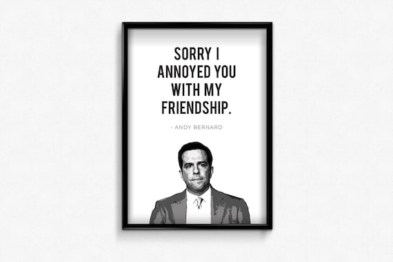 Andy Bernard Quote the Office TV Show Printable Wall Art | Etsy