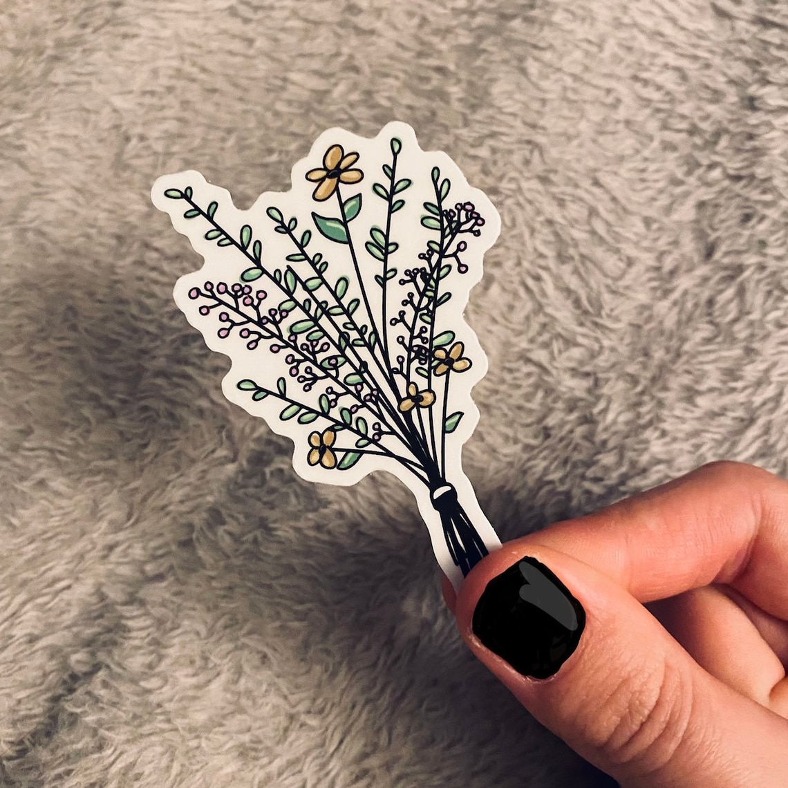 Floral Sticker | Flower Sticker | Wildflower Bouquet Sticker | Vinyl ...