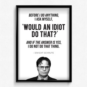 Dwight Schrute Quote Print, the Office TV Show Poster (digital Download ...