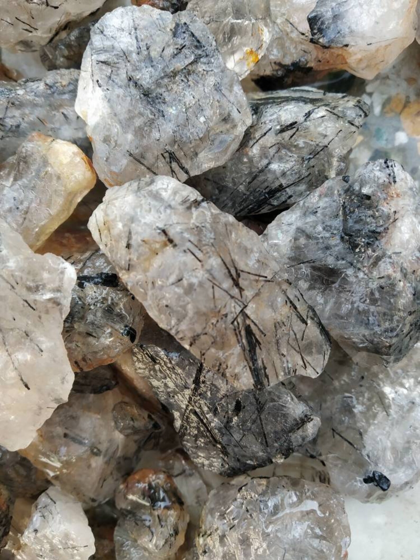 Natural black rutile raw black tourmaline rutilated quartz | Etsy