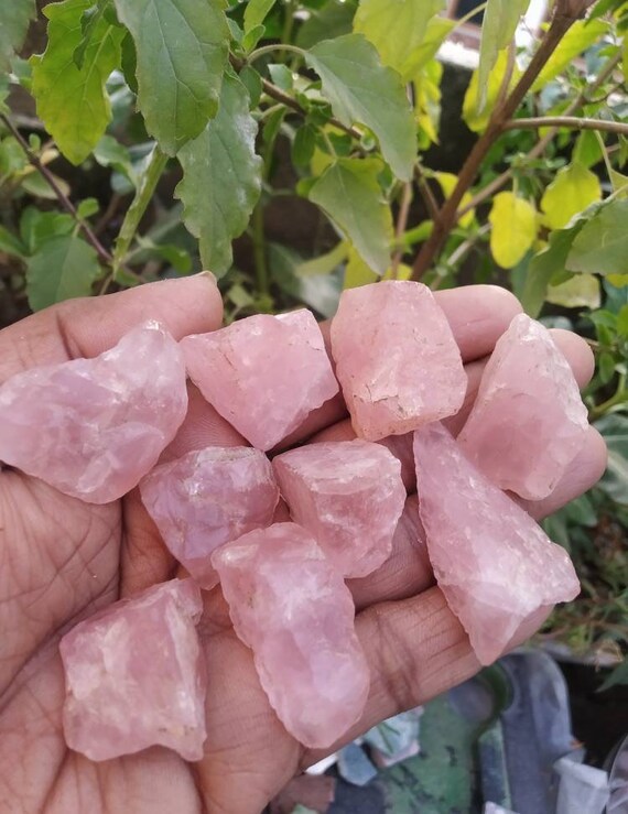 Home & Living Home Décor Rocks & Geodes Genuine Rose Quartz Raw Crystal ...