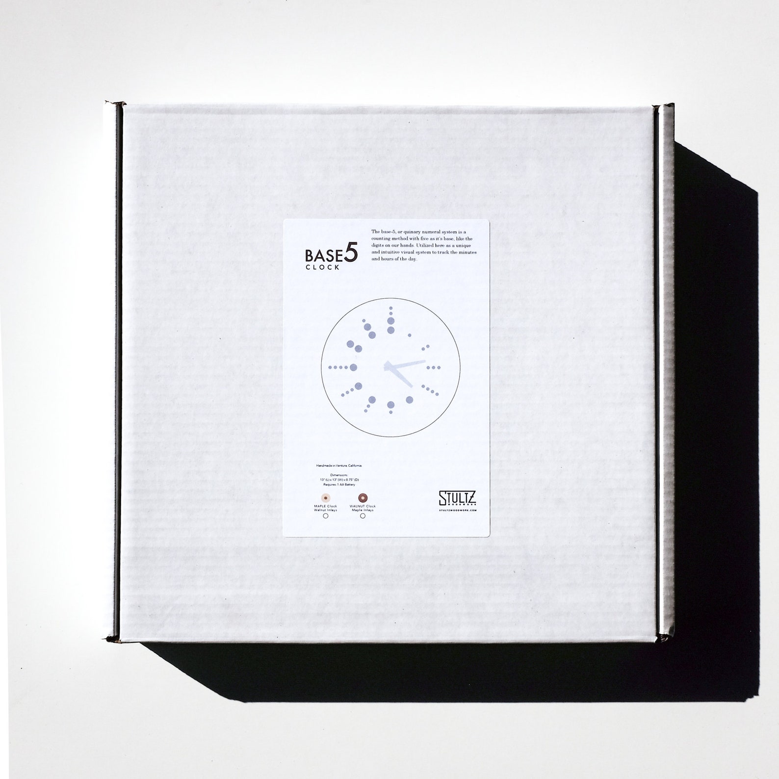 Base 5 Wood Clock Modern Minimalist Design | Etsy