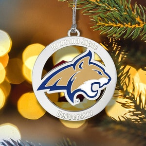 Montana State University Bobcats Christmas Ornament Round Metal ...