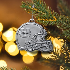 Utah State University USU Aggies Silver Football Helmet | Etsy