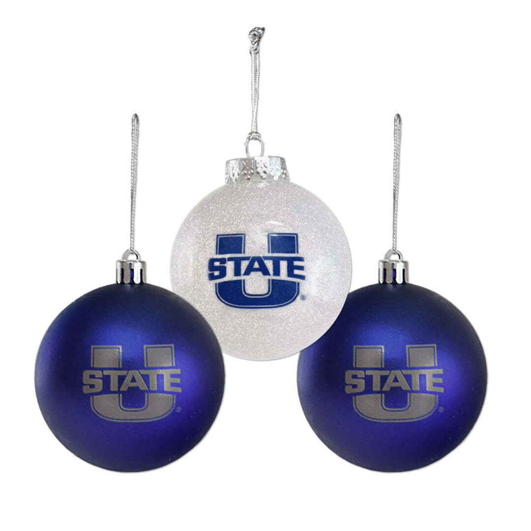 Utah State University Bobble Christmas Ornament Set Logan UT USU Aggies ...