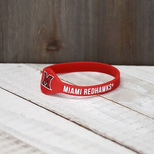 Miami Ohio Red Hawks Silicone Bracelet Wristband Officially Licensed ...