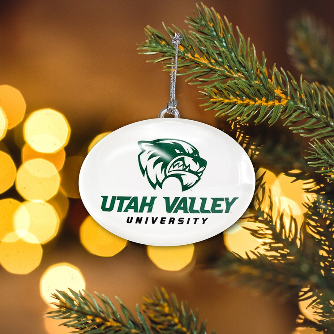 Utah Valley University UVU Wolverines Oval Glass - Ornament Officially ...