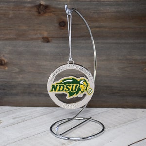 North Dakota State University Bison NDSU Christmas Ornament Round Metal ...