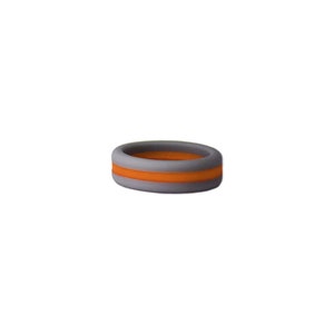 Gray With Orange Stripe Silicone Ring - Etsy
