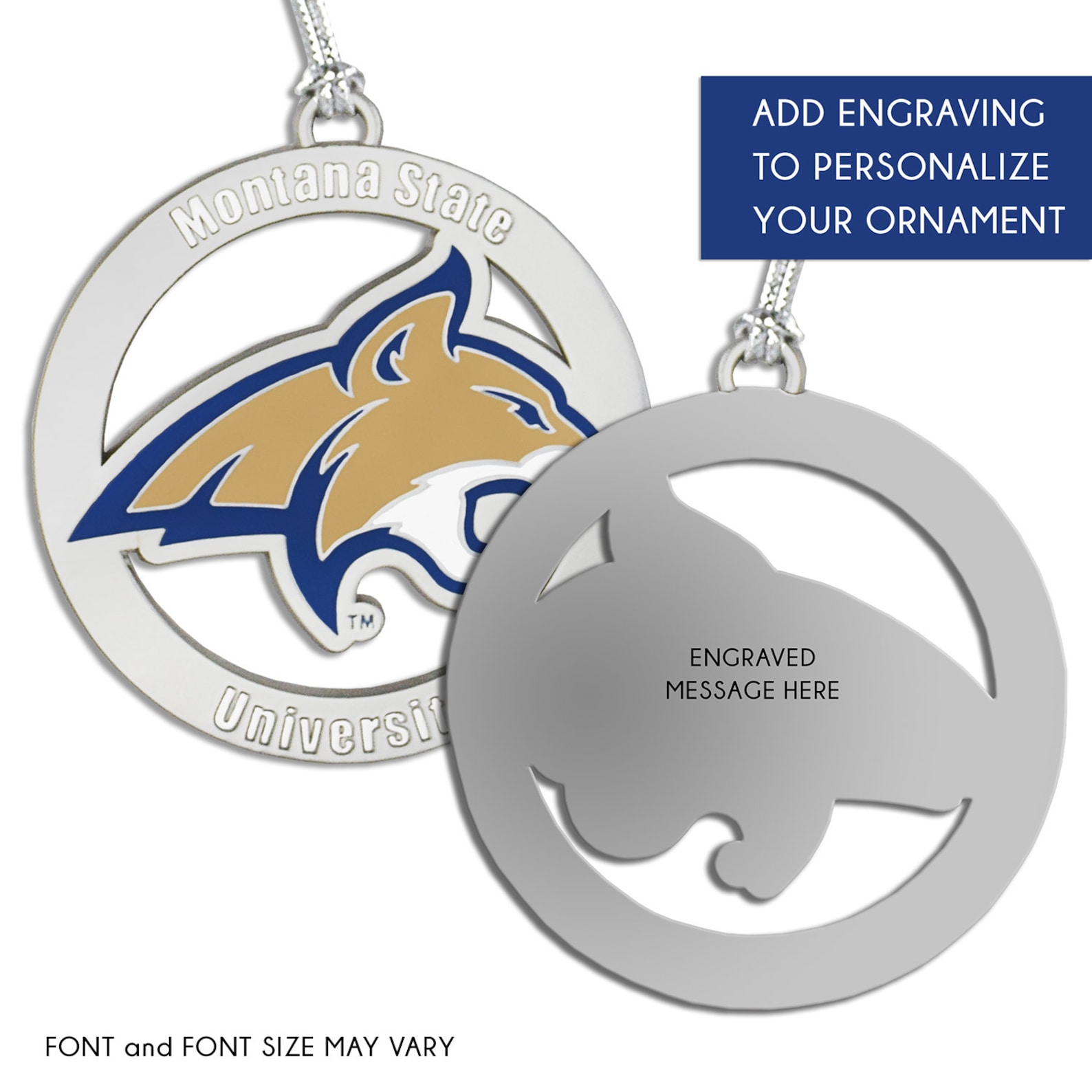 Montana State University Bobcats Christmas Ornament Round - Etsy