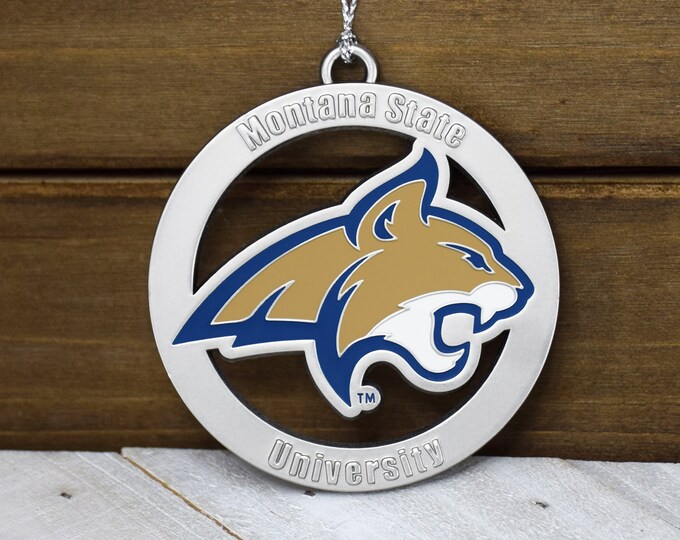 Montana State University Bobcats Christmas Ornament Round Metal ...